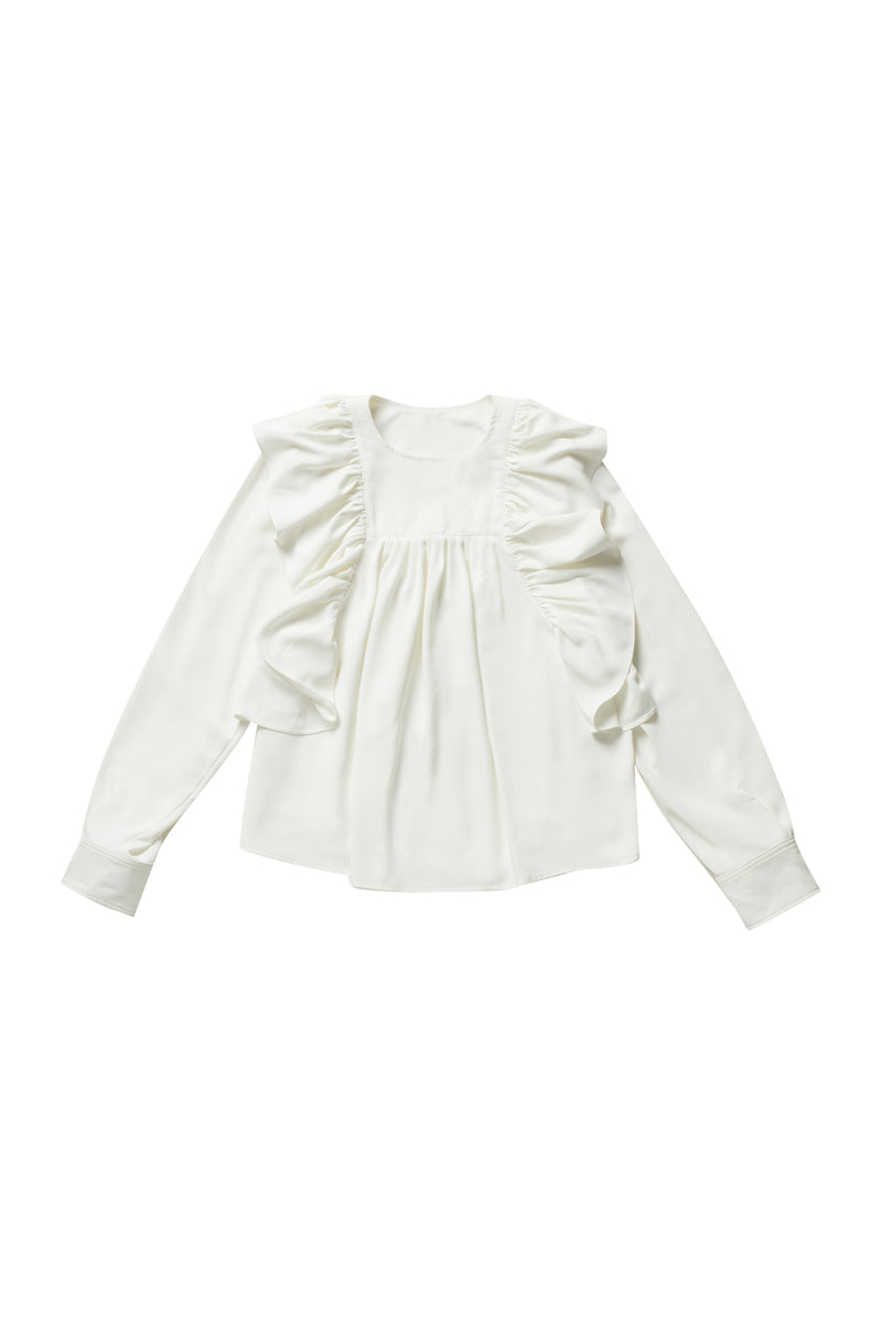 Finley Blouse in White #8101W FINAL SALE – Zaikamoya