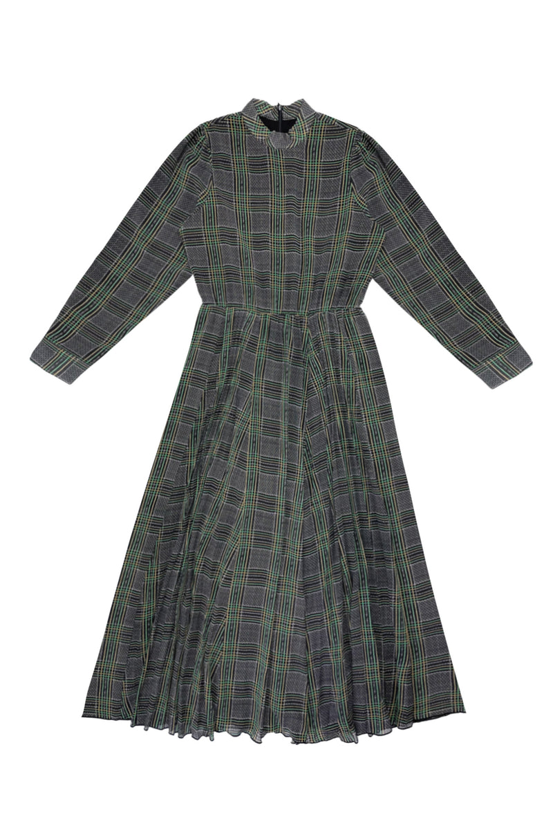 Judith Dress Green Lines #8414PLG FINAL SALE – Zaikamoya